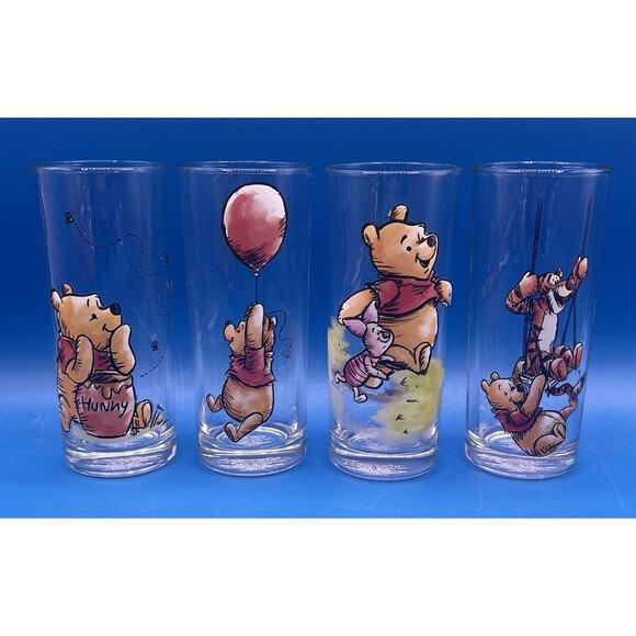 Disney | Dining | Winnie The Pooh Disney Glass Set 4 Tigger Piglet ...